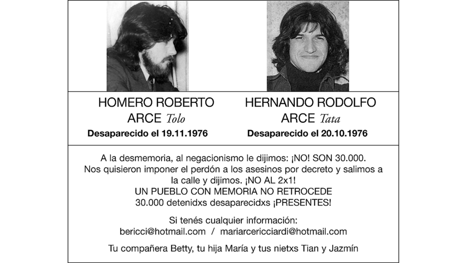 Homero Roberto Arce y Hernando Rodolfo Arce, Jorge Luis Congett | Los ...