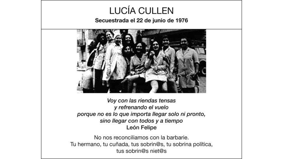 María Cristina Cournou Heredia, Lucía Cullen, Claudio Nicolás Grandi ...