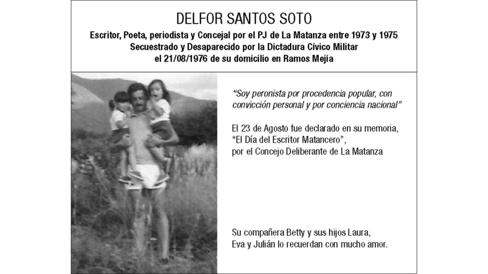 Julio Rolando Álvarez, Delfor Santos Soto y Desaparecidos Vesubio y ...