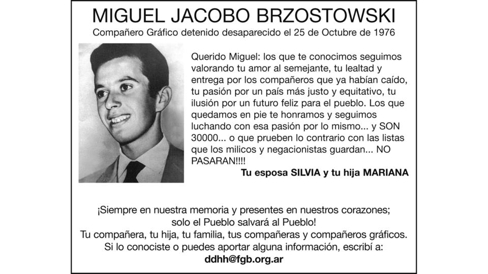 Avelino Bazán, Miguel Jacobo Brzostowski | Los recordatorios de hoy ...