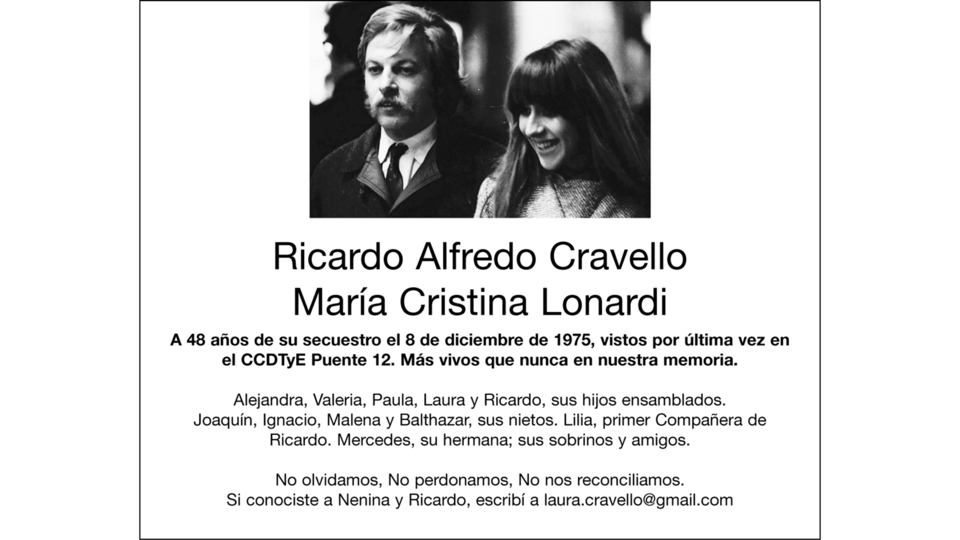 Ricardo Alfredo Cravello y María Cristina Lonardi, Ángel Salomón Gertel ...