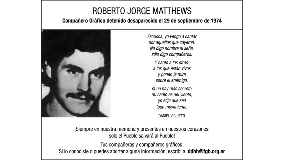Roberto Jorge Matthews, Pedro Jorge Ontiveros, María Victoria Walsh ...